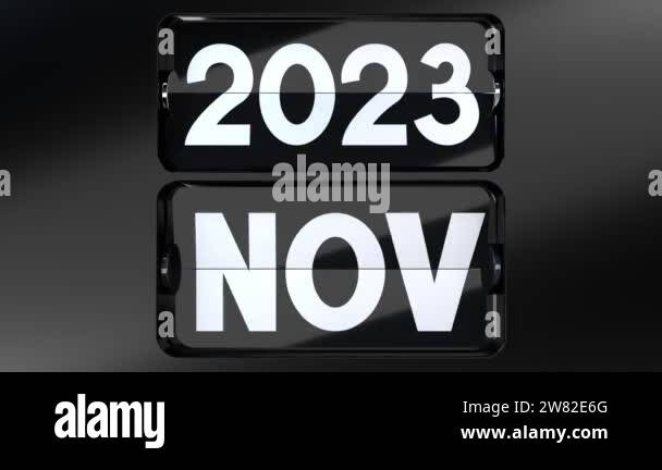 Modern flip calendar turning through years - from 2021 to 2031, and ...