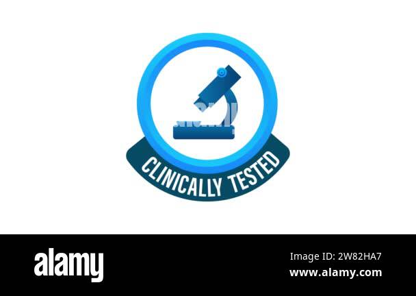 Clinically tested sign. Lab tested sign. Check mark and laboratory ...
