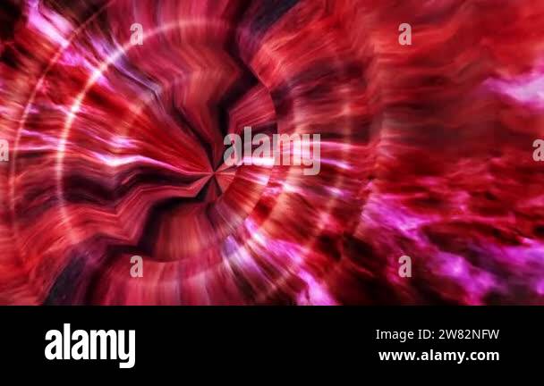 Abstract 3d Pattern Of Circles With The Effect Of Wave Ripple Displacement Animation 4k Red