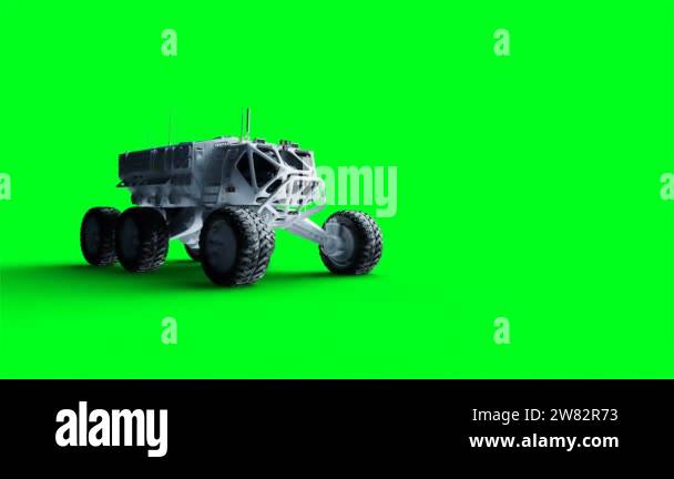 Rover isolate on green screen. Realistic 4k animation Stock Video ...
