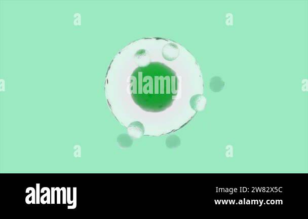 Animation of movement of atoms around molecule. Design. Chaotic ...