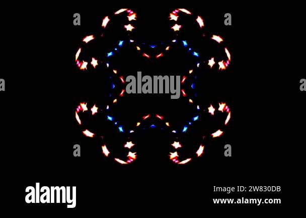 animated circle shape of colorful flashing lights, on black background ...