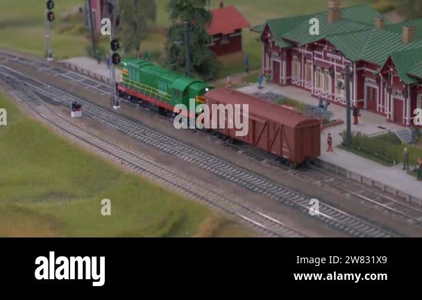 Mini Train Station Modelling. Model of Railway Station With Moving ...