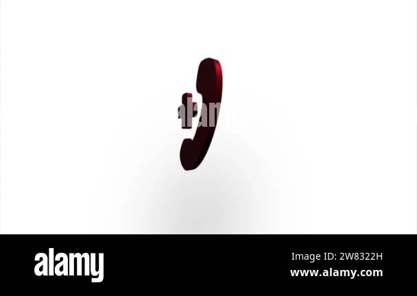 Red call medical icon flipping, rotation. Elegant 3d realistic light ...