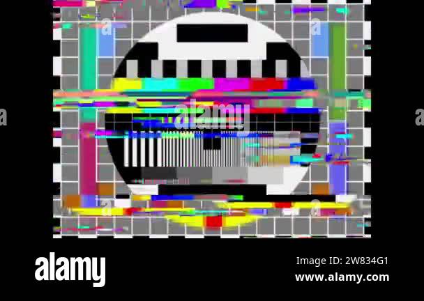 Glitch effect. Retro TV effect. SMPTE color bars with glitch effect ...