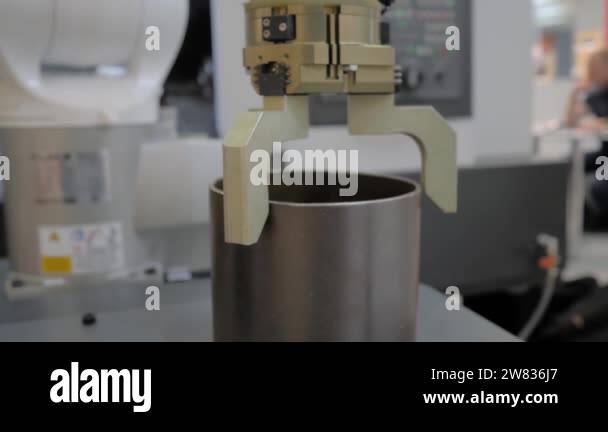 Pick and place industrial robotic clamp arm manipulator moving ...