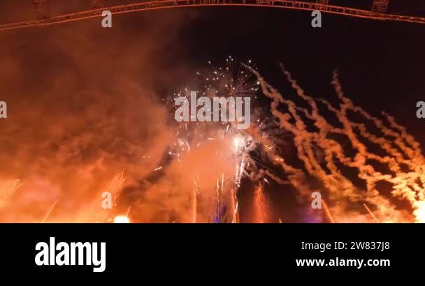 Orlando, Florida. August 29, 2021. Top view of Ignite Fireworks show at ...