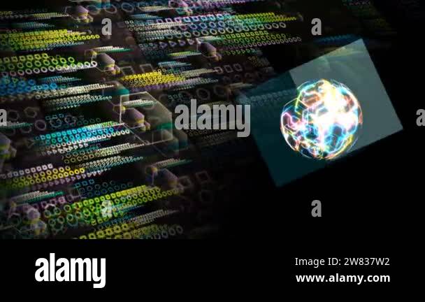 Quantum computer in the cube futuristic technology digital layer ...