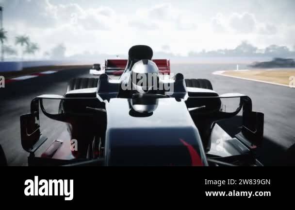 Race car and racer. Very fast driving. Succes concept. Realistic 4K ...