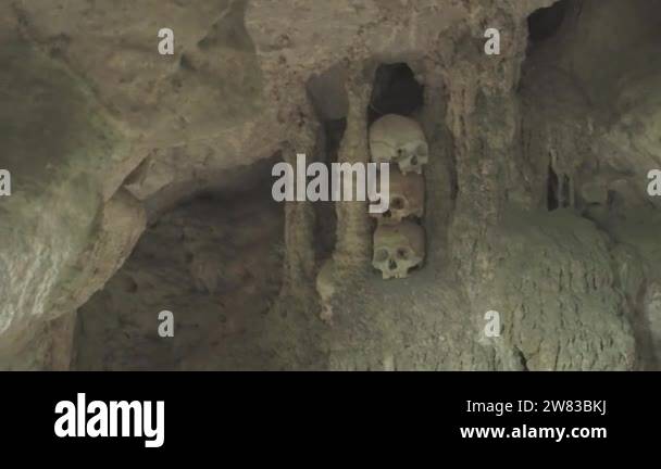 Tampang Allo, Tana Toraja, Indonesia - Tau Tau Human Skulls Piles of ...