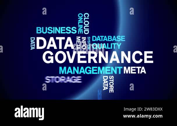 4k Data Governance Animated Tag Word Cloud,Text Design Animation ...