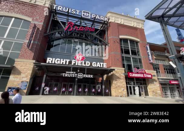 Atlanta, GA-September 4,2021:4K panning video of entrance to Truist ...