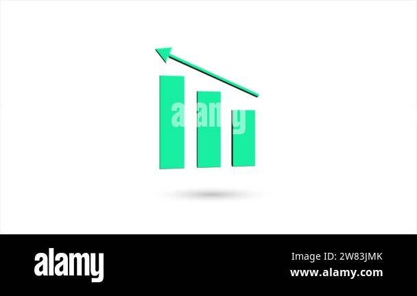 3d animated flat business diagram with arrow icon with shadow isolated ...