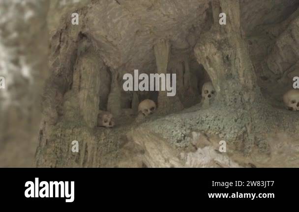 Tampang Allo, Tana Toraja, Indonesia - Tau Tau Human Skulls Piles of ...