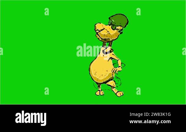 2d animation in comic style - puppet pose in front of the mirror ...