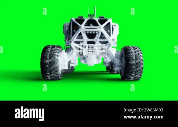 Rover isolate on green screen. Realistic 4k animation Stock Video ...