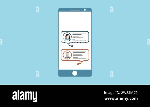 Chat message conversation 4K animation video. Chat popup inside a ...