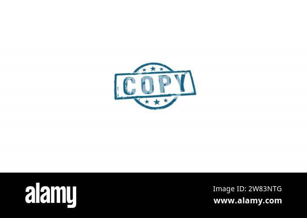 Copy stamp and hand stamping symbol impact isolated animation ...