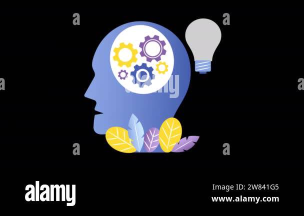 Idea concept motion graphics. Idea light bulb concept. Thought process ...