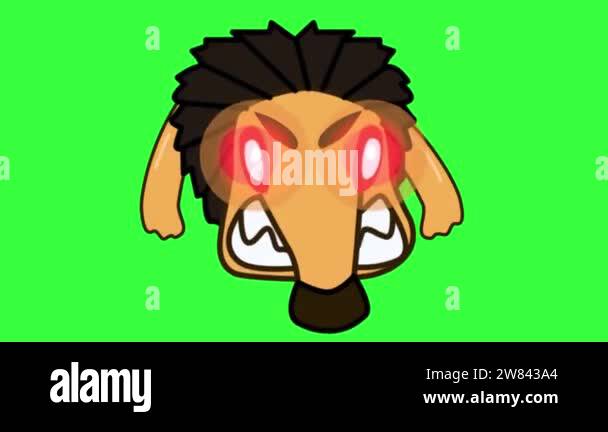 Enraged evil beast on a green screen. Animation of a ferocious hedgehog ...