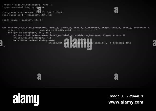 3d Hacking Code Data Flow Stream On Black Screen With Typing Coding Symbols Stock Video