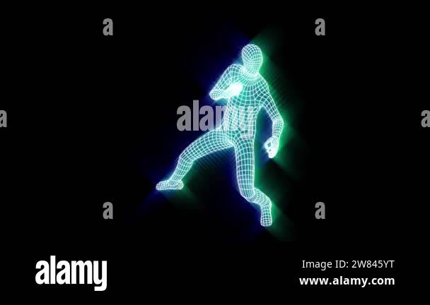 Animated boxer. Hook hit. Boxer vertices 3D animation.VJ loop video ...