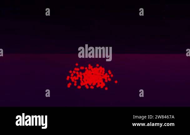 Abstract swarm of red particles spreading and reflecting on the ...