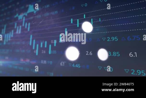 Animation of digital interface circles data loading and statistics and ...
