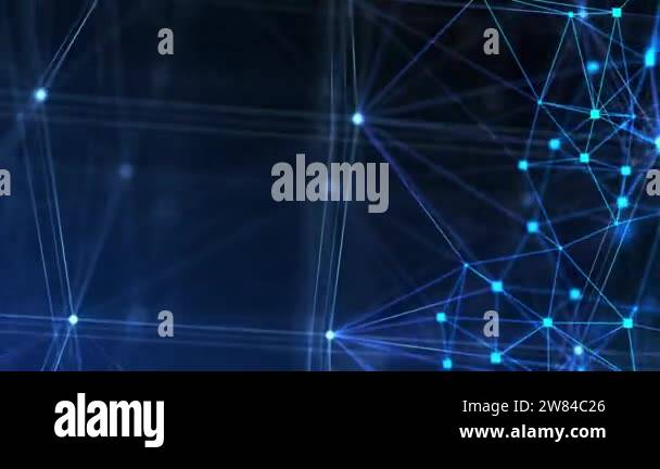 Network Grid with Moving Changing Connections and Links Seamless. Lines and Dots Abstract System ...