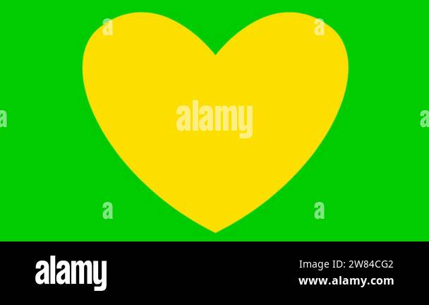 Animated yellow pounding heart. Looped video of beating heart. Concept ...