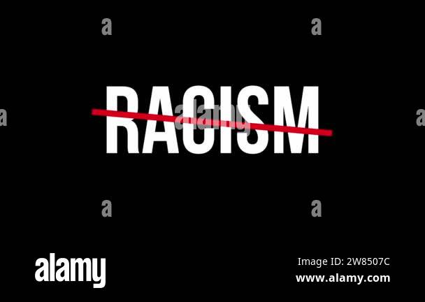 Racism. No more racism. Crossed out word with a red line meaning the ...