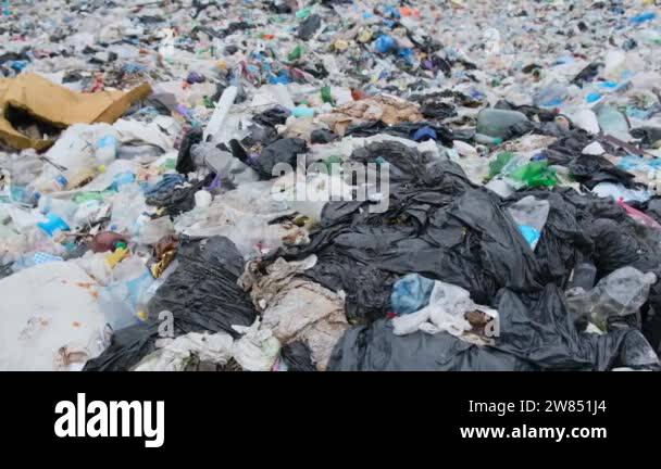 Garbage platform with plastic waste. The concept of environmental ...