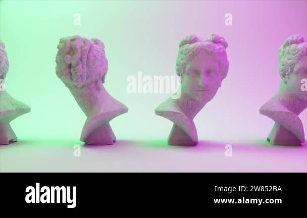 Glitch of Venus head on light background. 4K. Ultra high definition ...