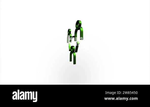Green users group with arrows icon flipping, rotation. Elegant 3d ...