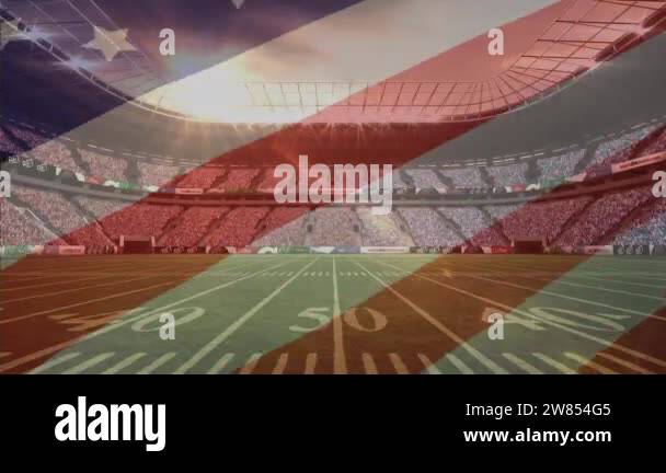 Animation of flag of united states of american waving over american ...