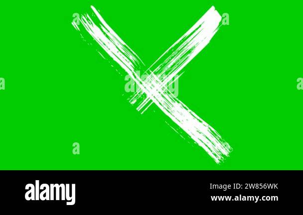 Animated hand drawn white cross appears. Concept of prohibition ...