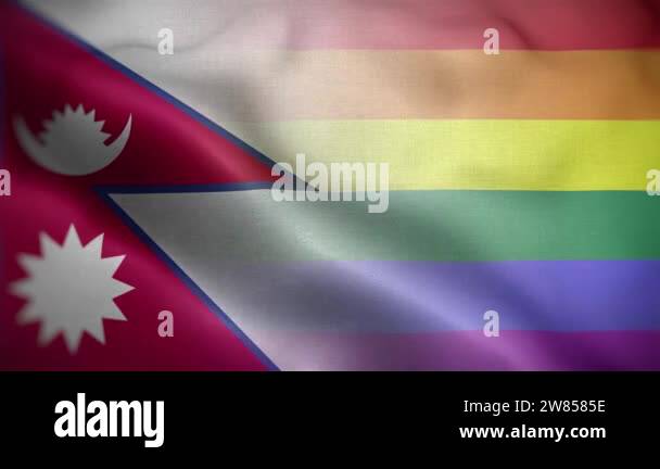 LGBT Nepal Flag Loop Background 4K Stock Video Footage - Alamy
