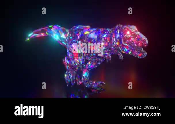 Collection of diamond animals. Walking dinosaur. Nature and animals ...