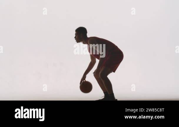 Two guys basketball players practice ball possession in training ...