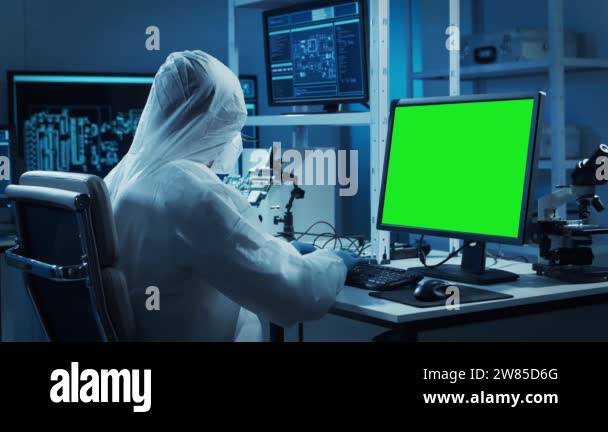 Scientist works in a modern scientific laboratory for the research and ...