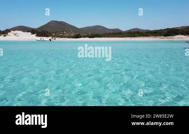 Beautiful view of the southern Sardinian sea from the boat. The ...