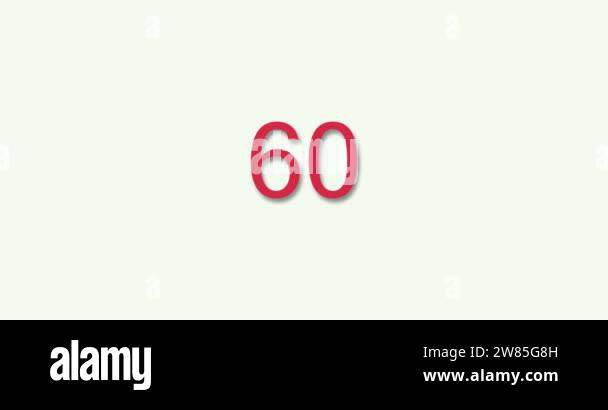 Countdown from 0 to 300 in 10 seconds animation. 4K resolution ...