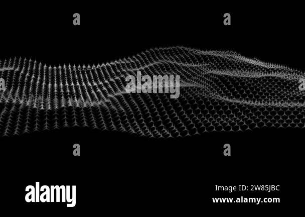 Digital 3d Wire Mesh Plexus Waving Terrain Topography Abstract