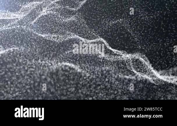 Abstract animated background of randomly moving particles, dots. Smooth ...