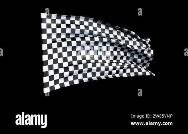 Realistic Checkered flag is waving 3D animation. Flag of Checkered ...