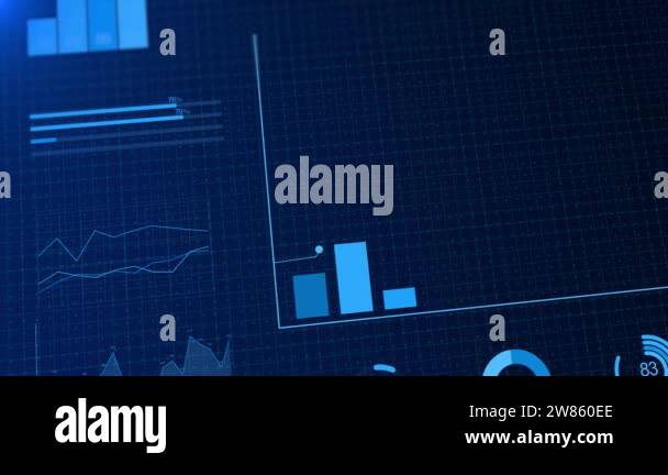 graphs and charts across a screen showing data visualizations and ...