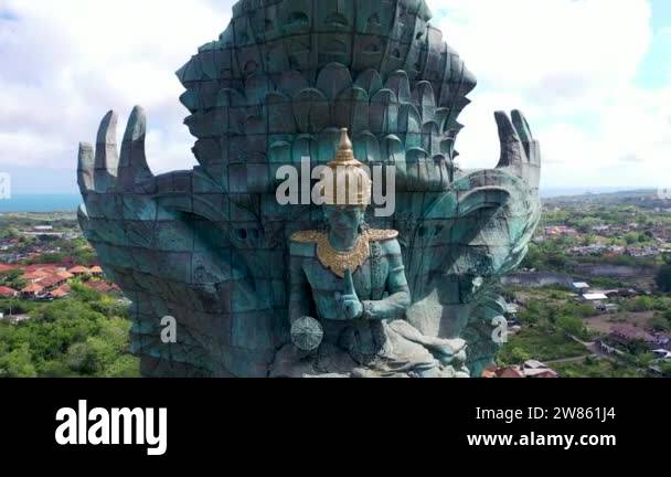 Aerial drone footage Balis Most Iconic Landmark Hindu God Garuda Wisnu ...