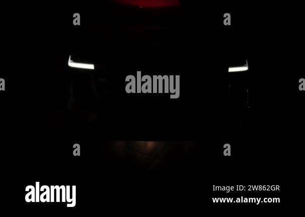 Car Headlight Led Lamp. New car. Prestigious luxury modern car. Driving ...