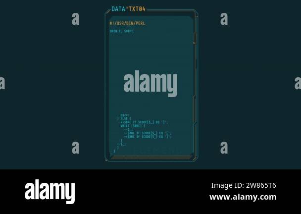 Vertical HUD Interface window with coding elements Stock Video Footage - Alamy