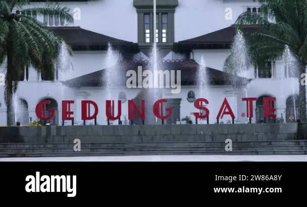 Bandung, Indonesia- 08-21-2021 : Aerial view of Gedung Sate, a historic ...